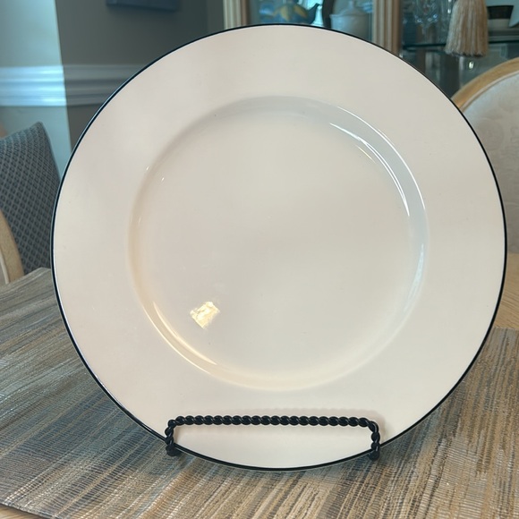 Crate&Barrel | Dining | Classique Black Line Chop Plate By Crate Barrel ...